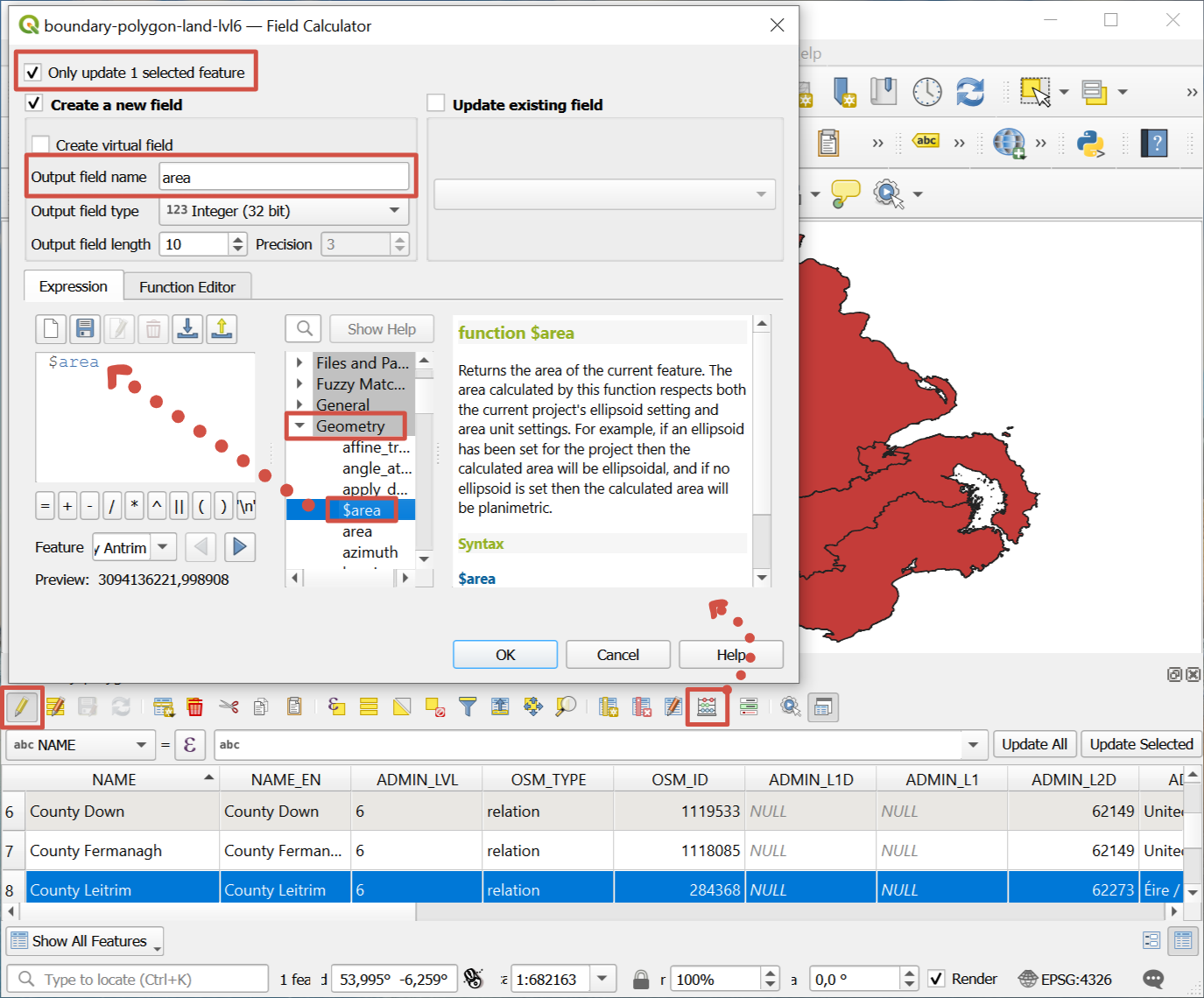 When area or distance differs from the expected value