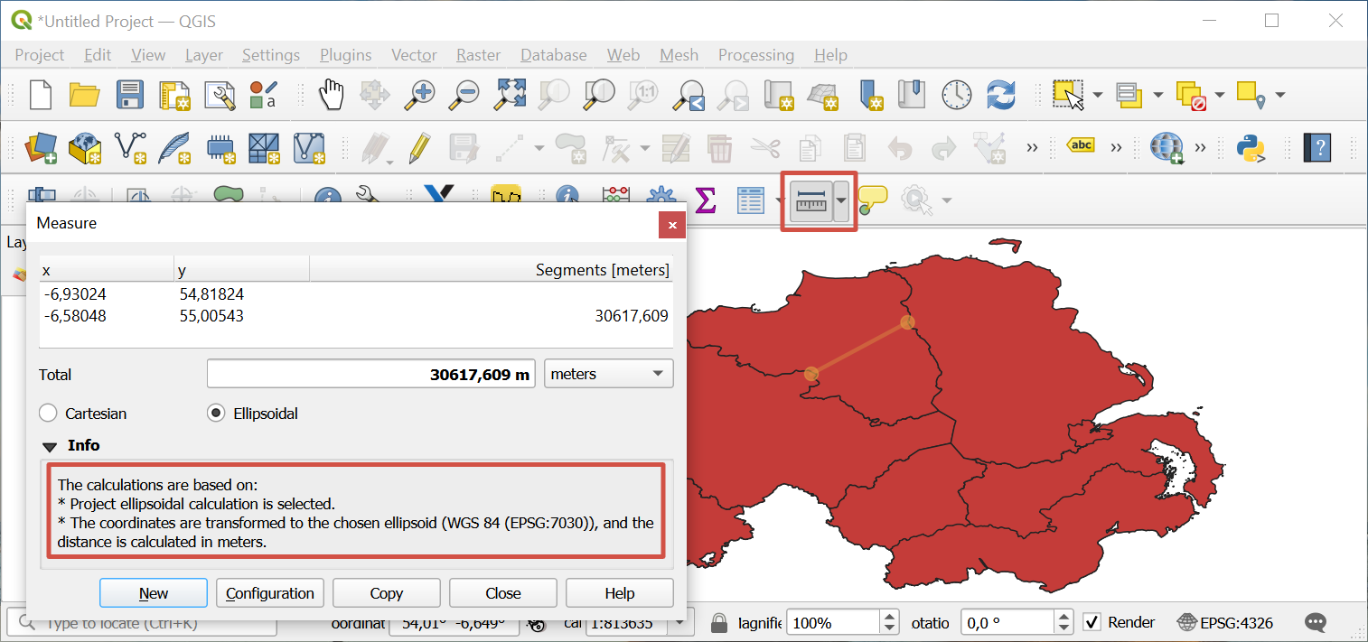 When area or distance differs from the expected value