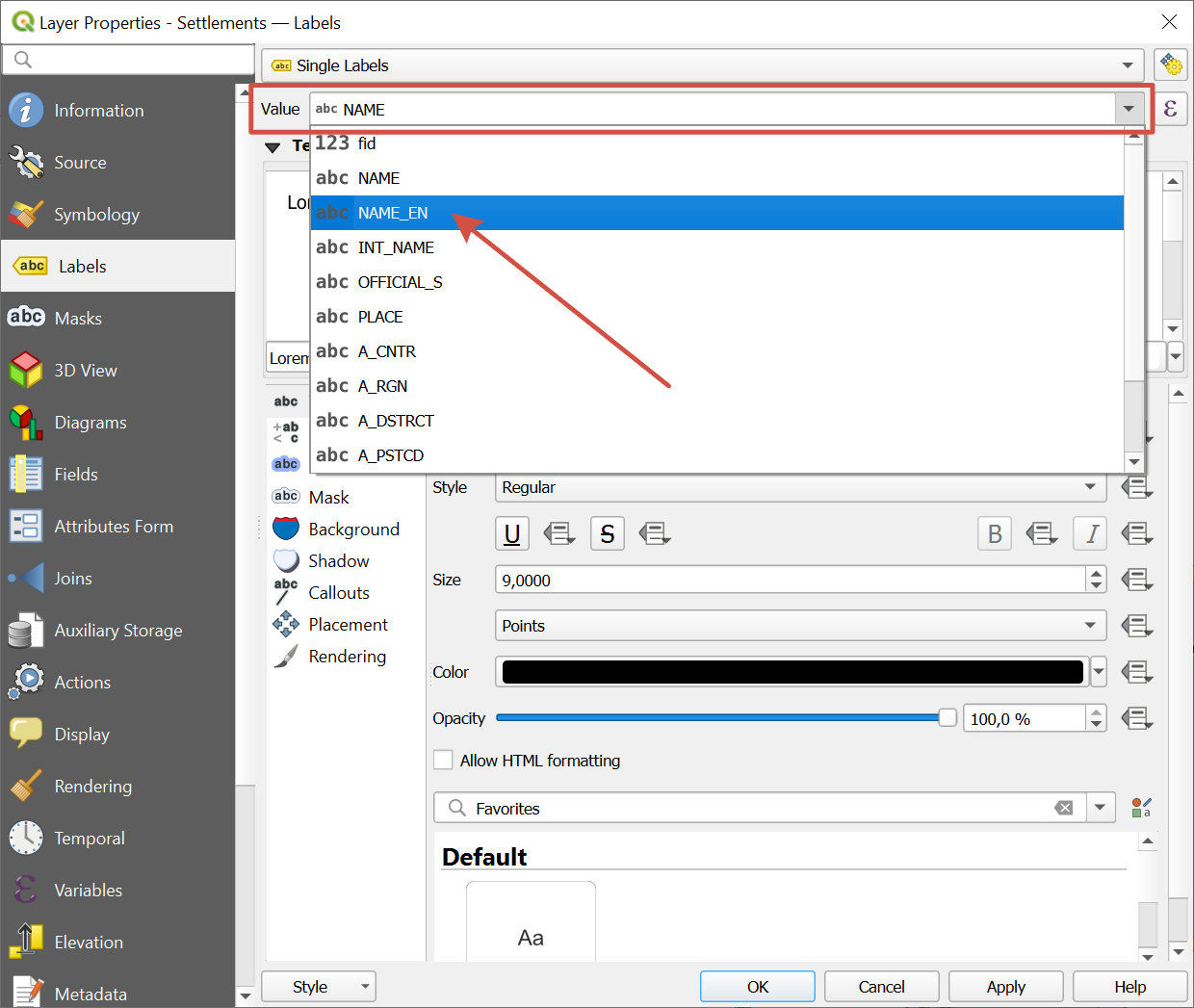 How to change the language of labels in OSM data