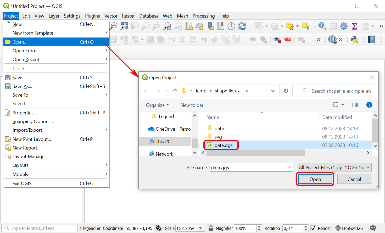 How to open the entire map (project)